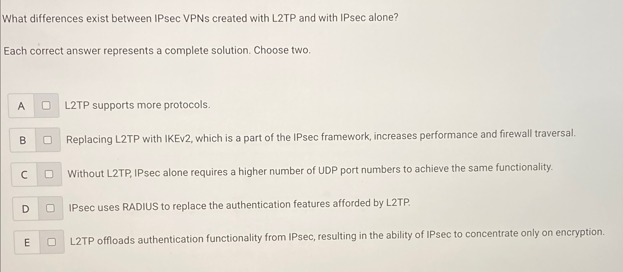 Solved What differences exist between IPsec VPNs created | Chegg.com