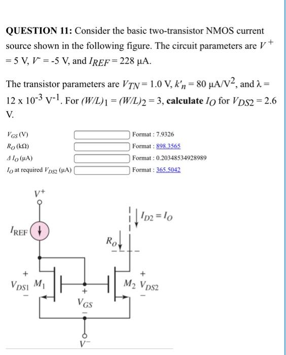 Solved QUESTION 11: Consider the basic two-transistor NMOS | Chegg.com