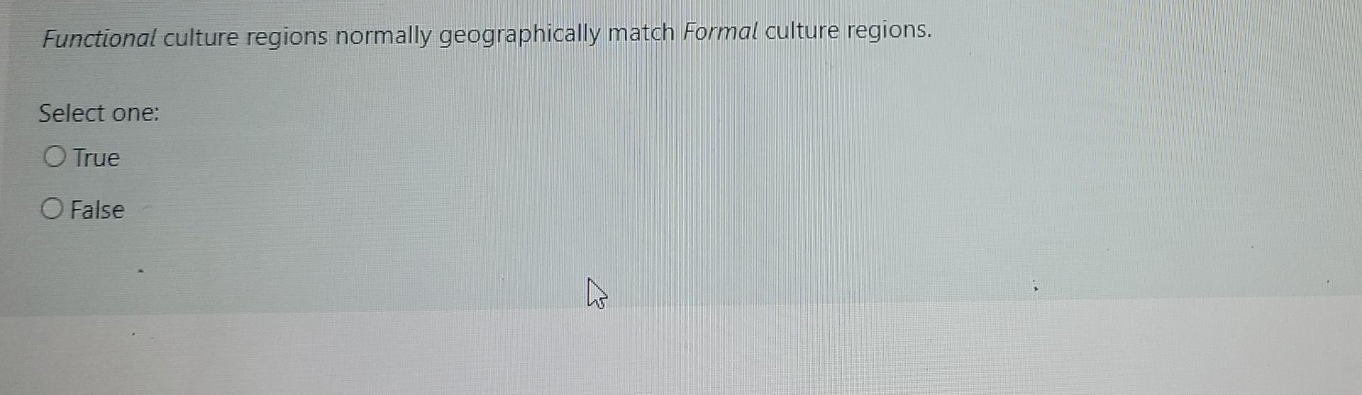 Solved Functional culture regions normally geographically | Chegg.com