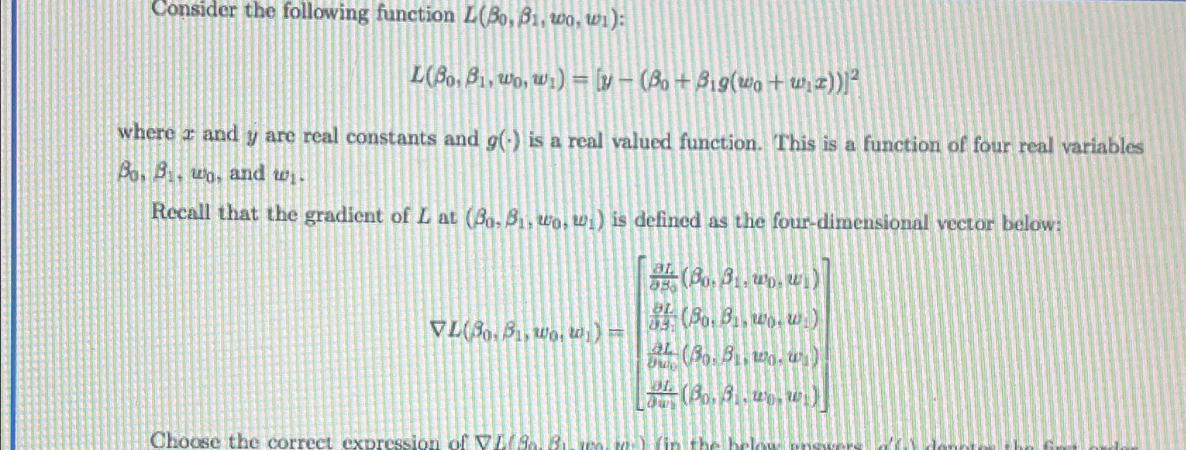 Consider the following function L(\\\\beta | Chegg.com