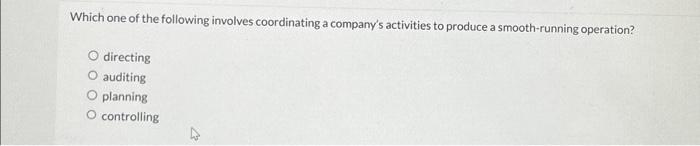 Solved Which one of the following involves coordinating a | Chegg.com