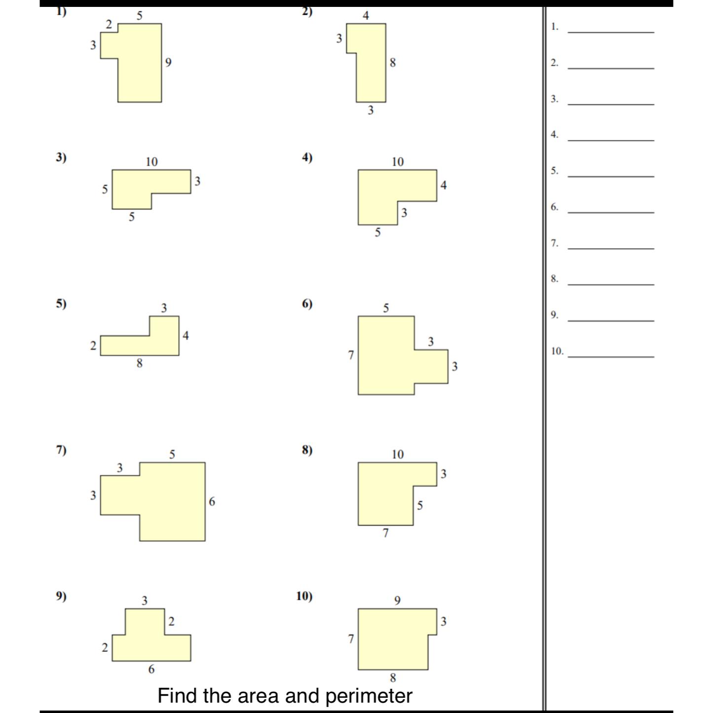 Solved Find the area and perimeter of the rectilinear shapes | Chegg.com