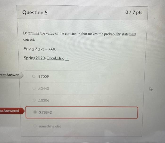 Solved Determine the value of the constant c that makes the | Chegg.com