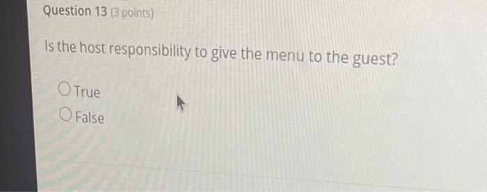Solved Question 13 (3 points) Is the host responsibility to | Chegg.com