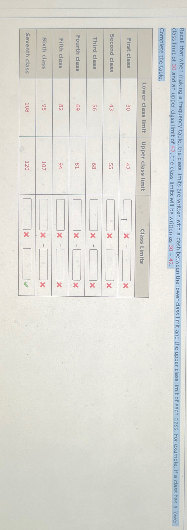 Solved Recall that when making a frequency table, the class | Chegg.com