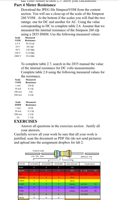 Solved Questions: 1. A given resistor has the following | Chegg.com
