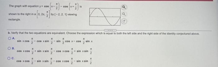 Solved The graph with equation y cos- Cos IX is shown to the | Chegg.com