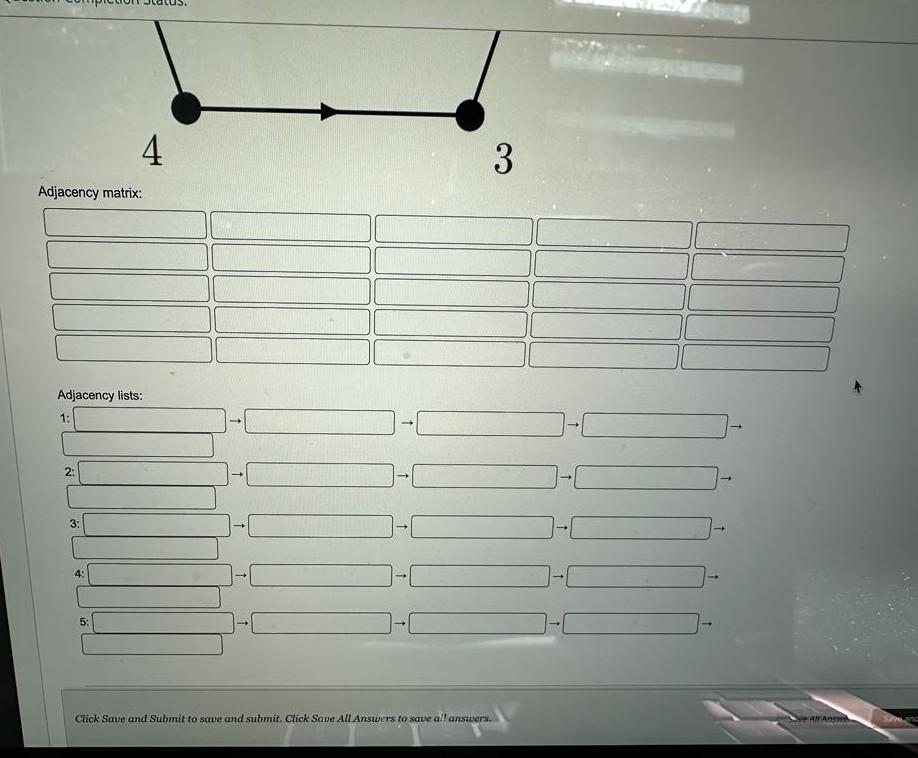 Solved (*) Fill in the adjacency matrix and list | Chegg.com