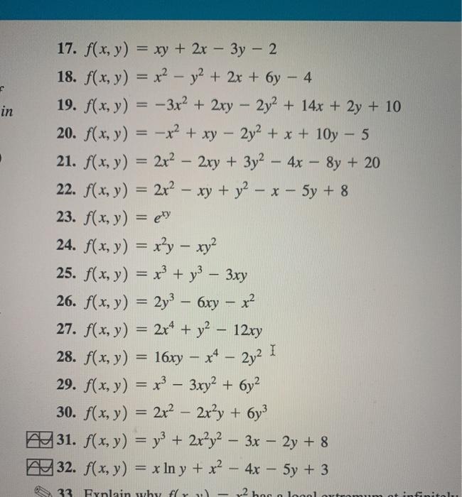 Solved use theorem 2 to find local extrema please do 27find | Chegg.com
