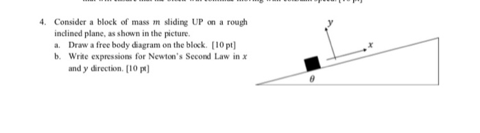 Solved 4. Consider a block of mass m sliding UP on a rough | Chegg.com
