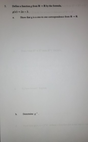 Solved 5. Define a function g from R +R by the formula, | Chegg.com