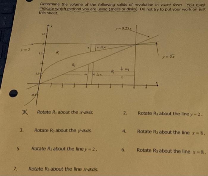 Solved Determine the volume of the following solids of | Chegg.com