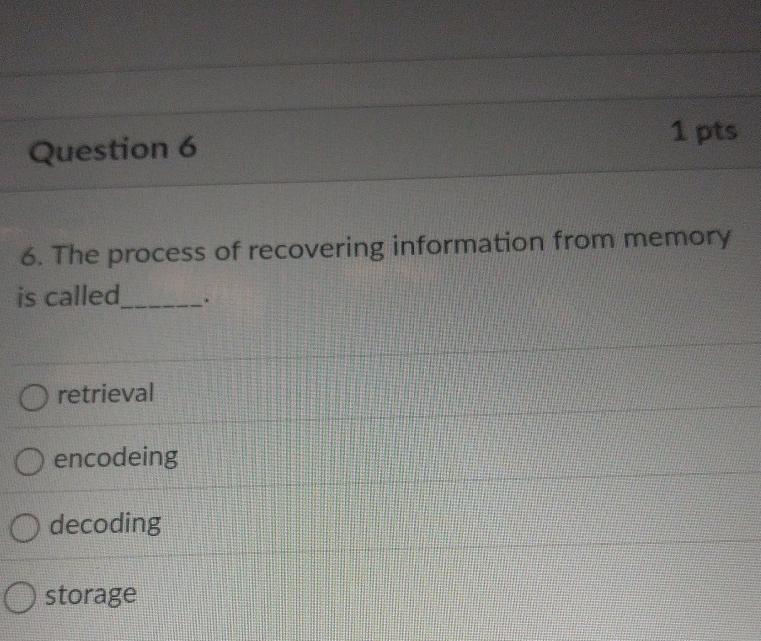 Solved Question 61 ﻿pts6. ﻿The process of recovering | Chegg.com