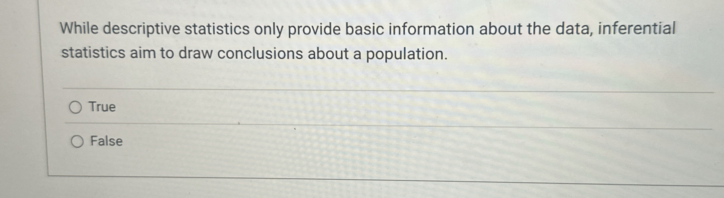 Solved While descriptive statistics only provide basic | Chegg.com