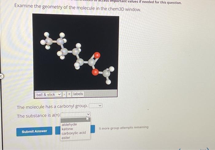 Solved Examine the geometry of the molecule in the chem3D | Chegg.com