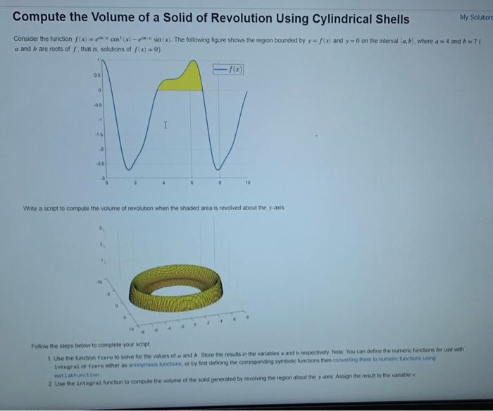 Solved Compute the Volume of a Solid of Revolution Using | Chegg.com