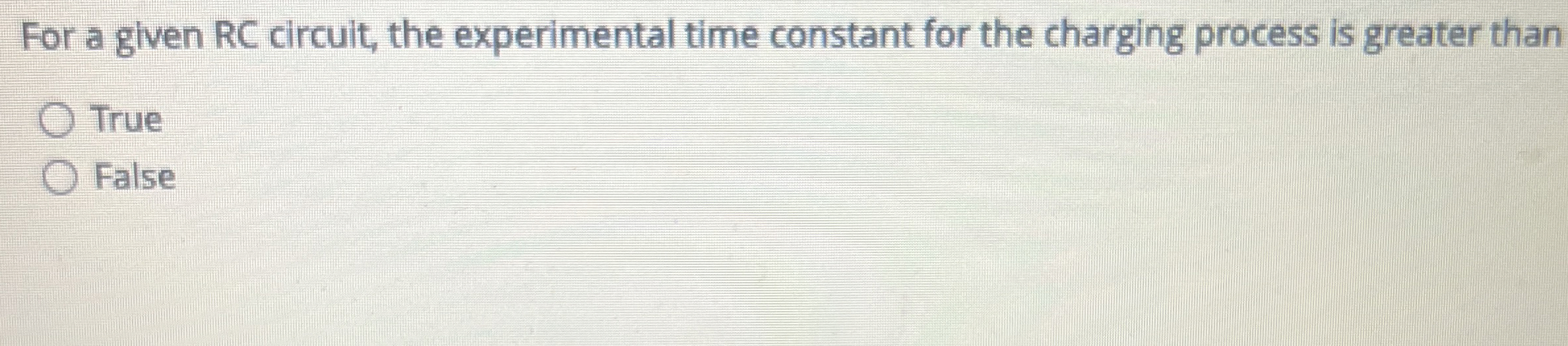 Solved For a given RC circuit, the experimental time | Chegg.com