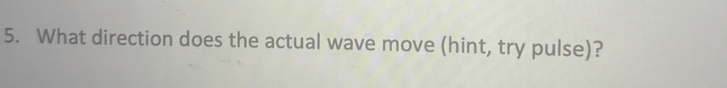 Solved What direction does the actual wave move (hint, ﻿try | Chegg.com