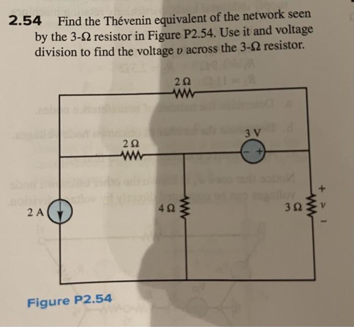 Solved 2.54 Find the Thévenin equivalent of the network seen | Chegg.com