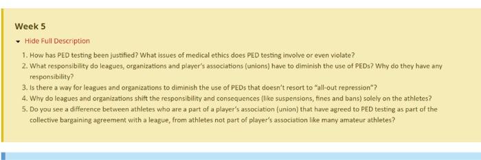 Week 5 Hide Full Description 1. How has PED testing | Chegg.com