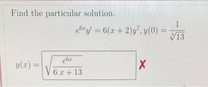 Solved Find the particular solution. | Chegg.com