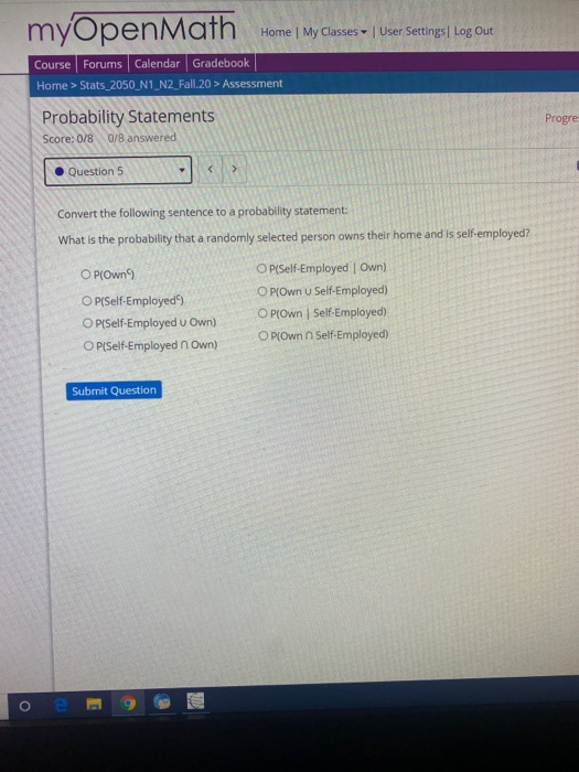 Solved myOpenMath Home My Classes - User Settings Log Out | Chegg.com