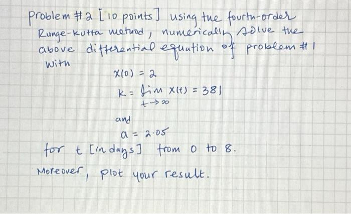 Solved problem \#2 [10 points] using the fourtu-order | Chegg.com