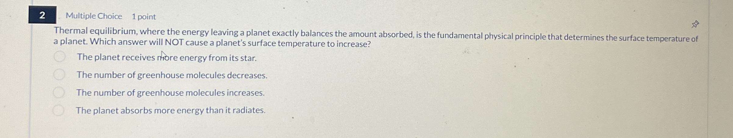 Solved 2Multiple Choice1 pointThermal equilibrium, where | Chegg.com Solved 2Multiple Choice1 pointThermal equilibrium, where | Chegg.com