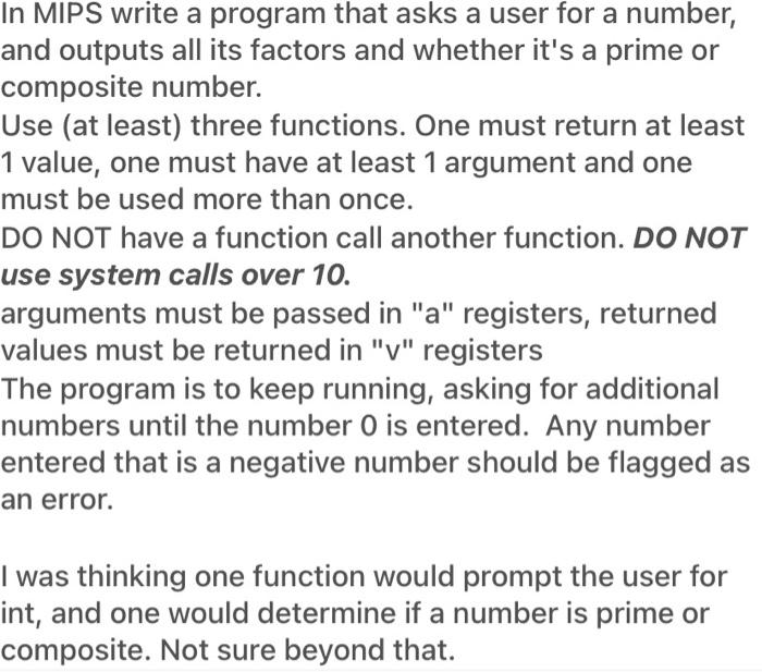 Solved In MIPS write a program that asks a user for a | Chegg.com