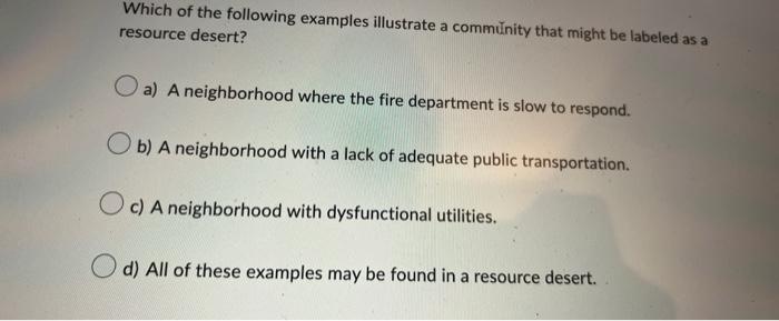 Solved Which of the following examples illustrate a | Chegg.com