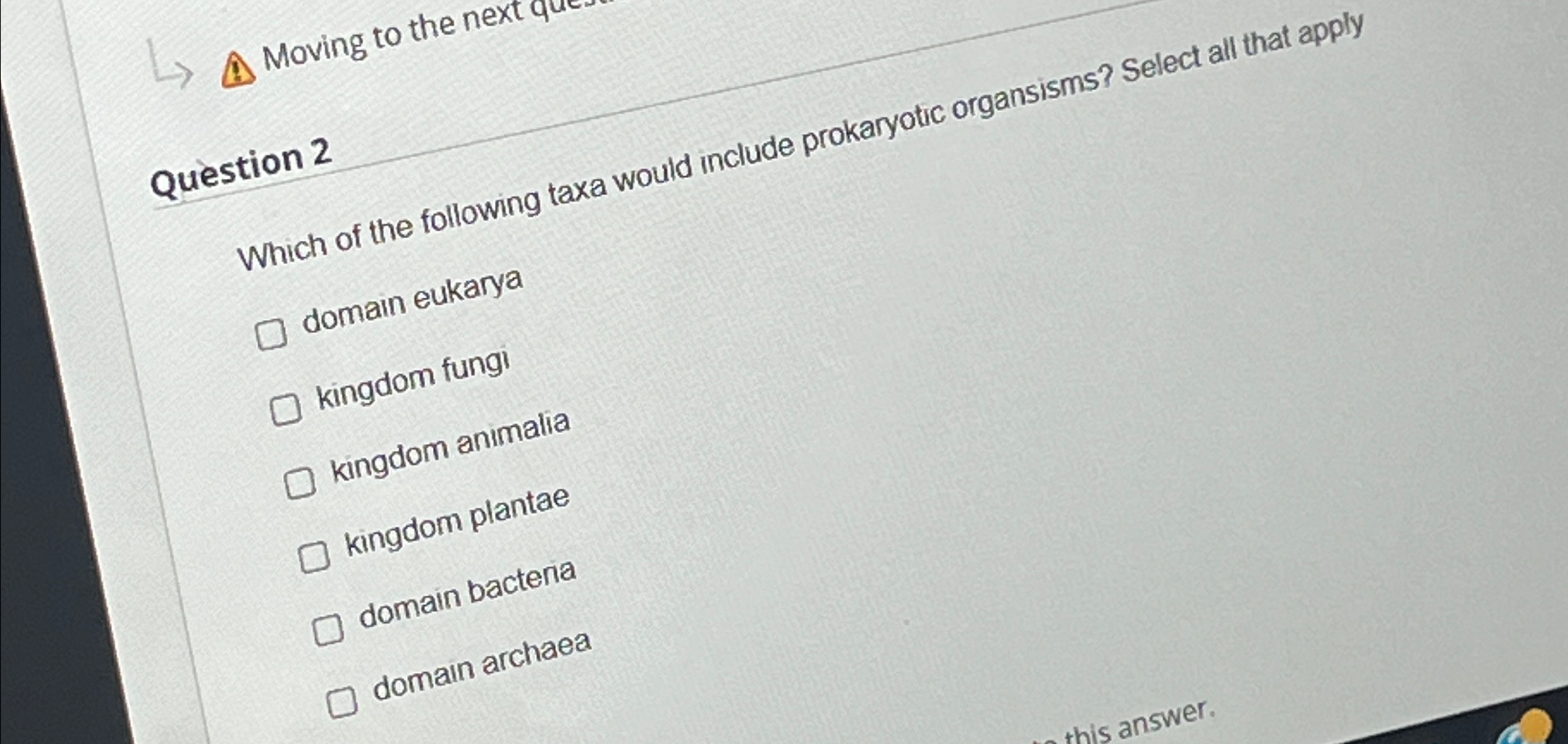 Solved Question 2Which of the following taxa would include | Chegg.com