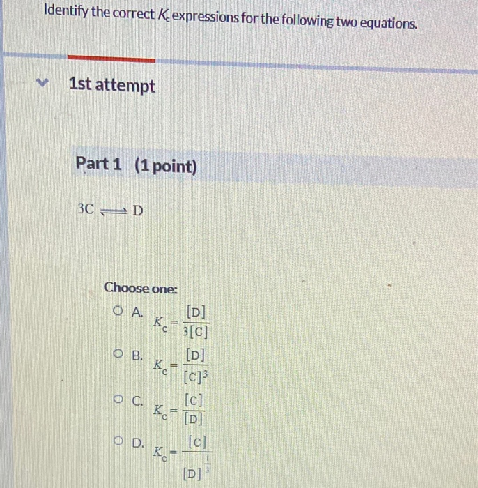 Solved Identify the correct k expressions for the following | Chegg.com