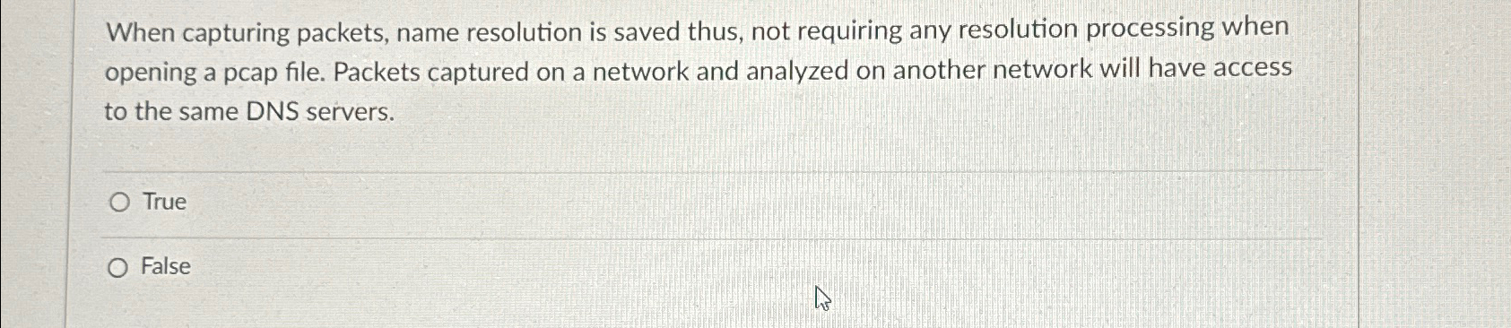 Solved When capturing packets, name resolution is saved | Chegg.com