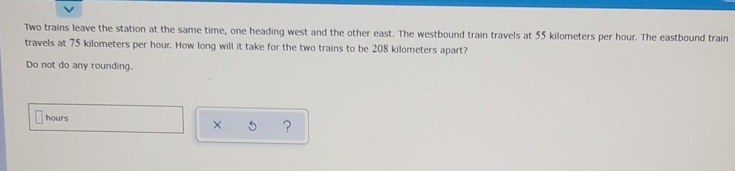 Solved Two trains leave the station at the same time, one | Chegg.com