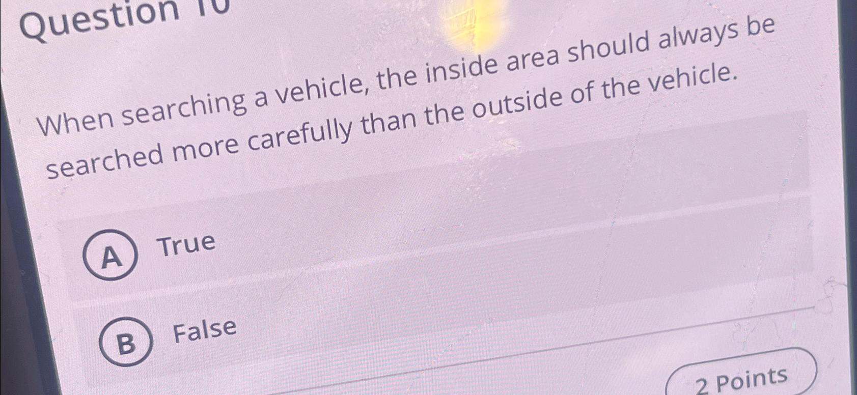 Solved When searching a vehicle, the inside area should | Chegg.com