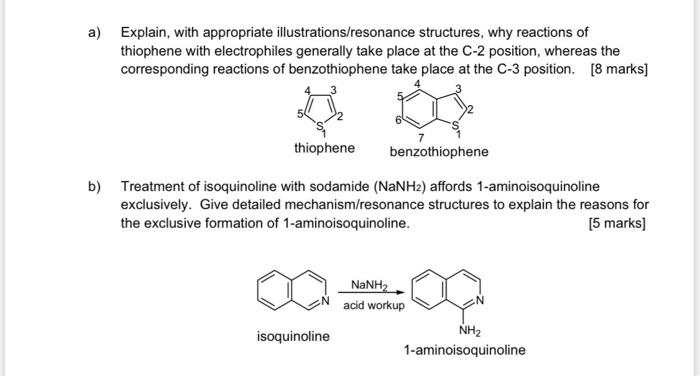 Solved a) Explain, with appropriate illustrations/resonance | Chegg.com