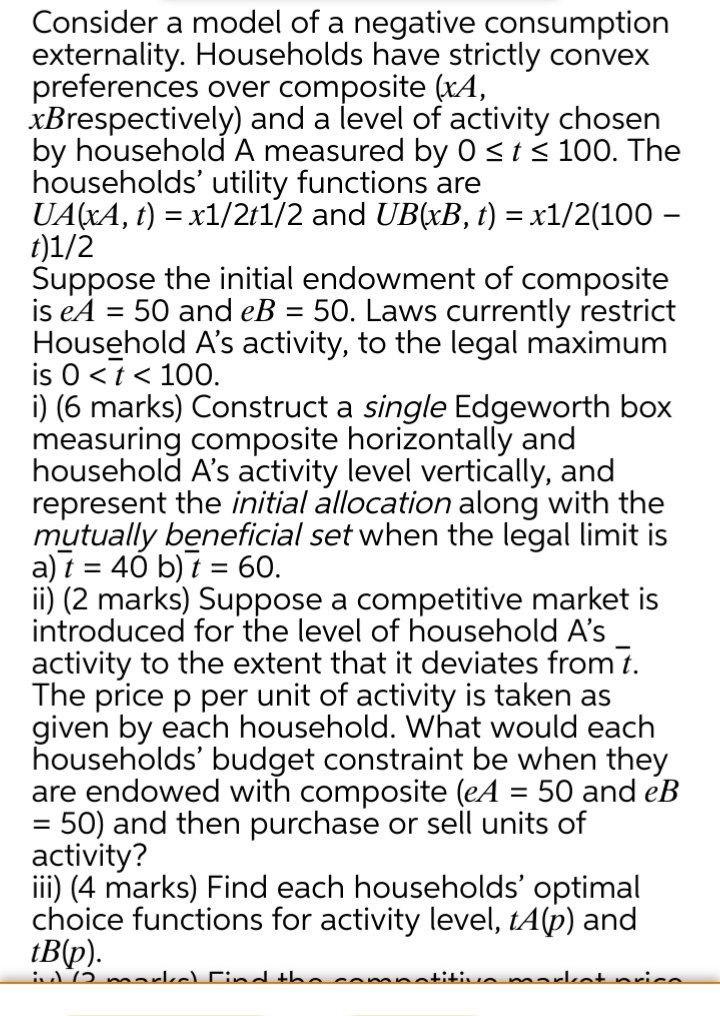 Solved Consider a model of a negative consumption | Chegg.com