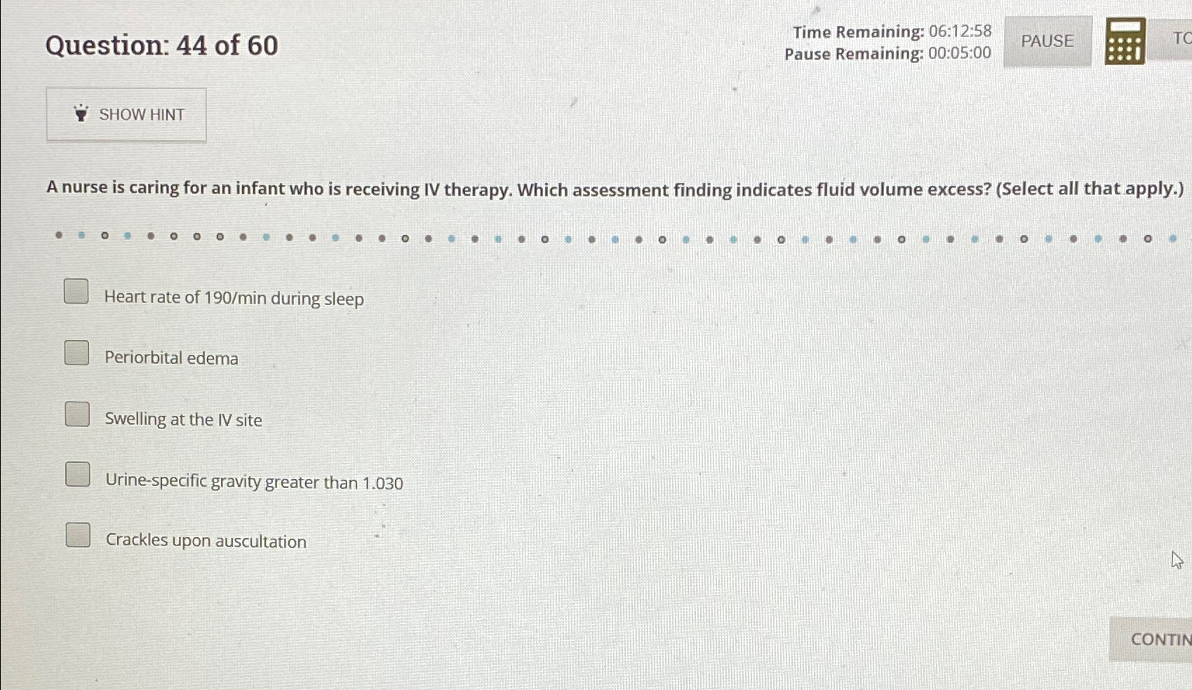 Solved Question: 44 ﻿of 60Time Remaining: 06:12:58Pause | Chegg.com