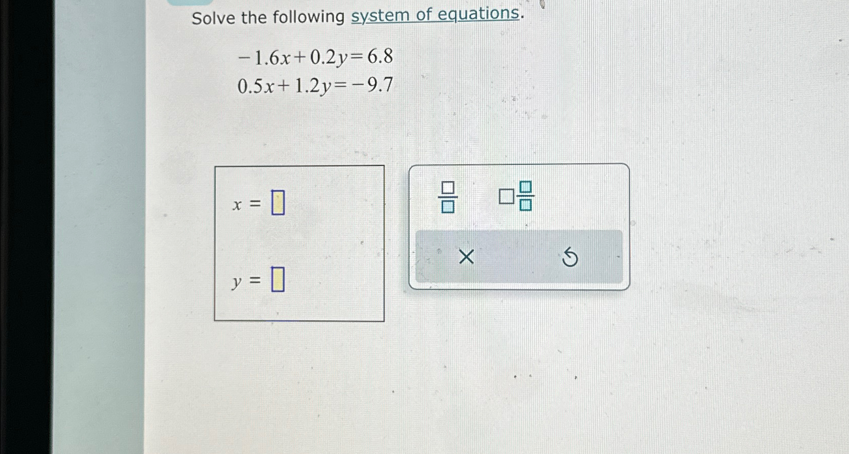 Solved Solve the following system of | Chegg.com