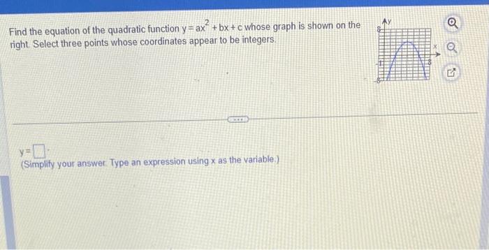 Solved Find the equation of the quadratic function | Chegg.com