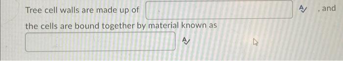 Solved A and Tree cell walls are made up of the cells are | Chegg.com
