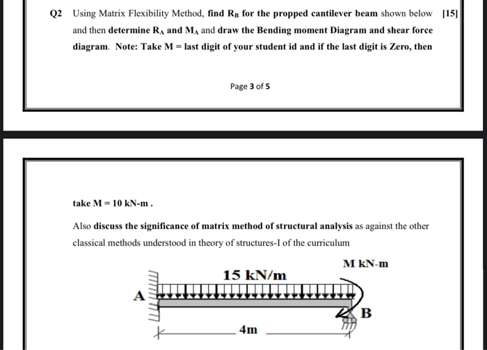 Solved [15] Q2 Using Matrix Flexibility Method, find Rg for | Chegg.com