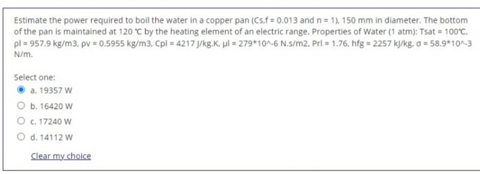 Solved Estimate the power required to boil the water in a | Chegg.com