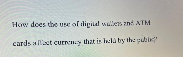 Solved How does the use of digital wallets and ATM cards | Chegg.com