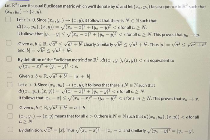 Solved Let R2 have its usual Euclidean metric which we'll | Chegg.com