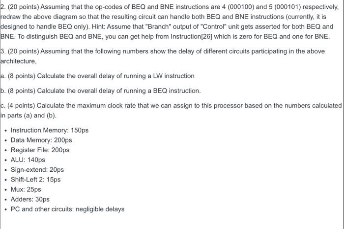 1. (60 points) Consider the following single-cycle | Chegg.com