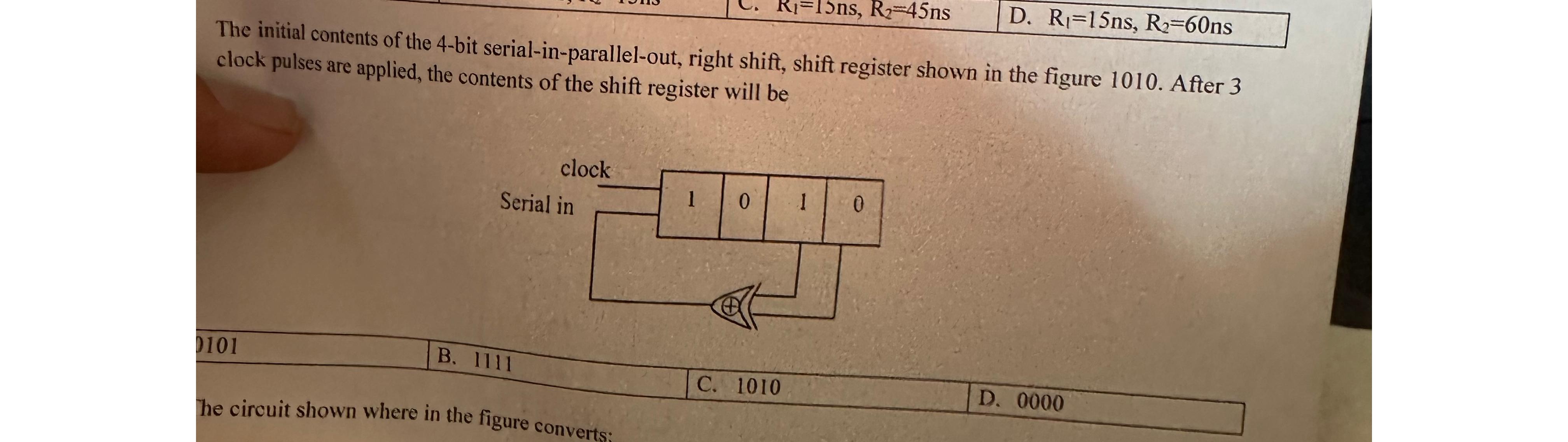 Solved The initial contents of the 4-bit | Chegg.com