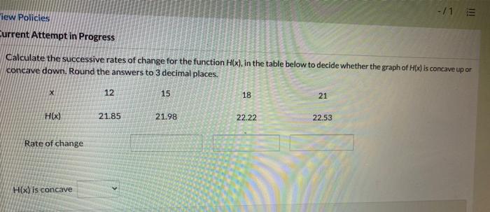 Solved -/1 "iew Policies Current Attempt in Progress | Chegg.com