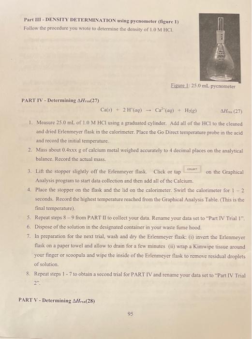 Solved Calorimeter Set-up Instructions: The calorimeter | Chegg.com