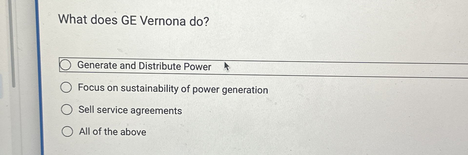 Solved What does GE Vernona do?Generate and Distribute | Chegg.com